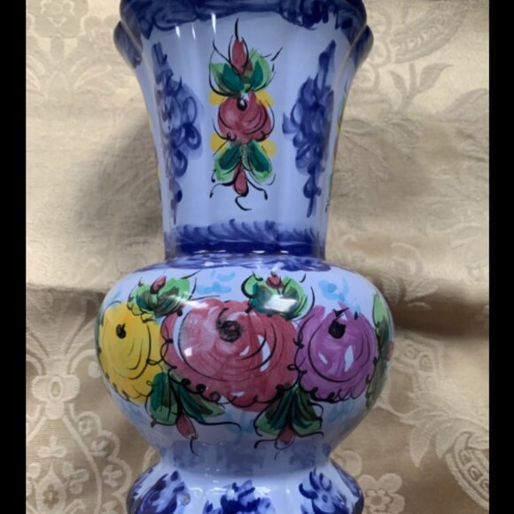 Accents | Vintage Hand Painted Portugal Blue Vase | Poshmark